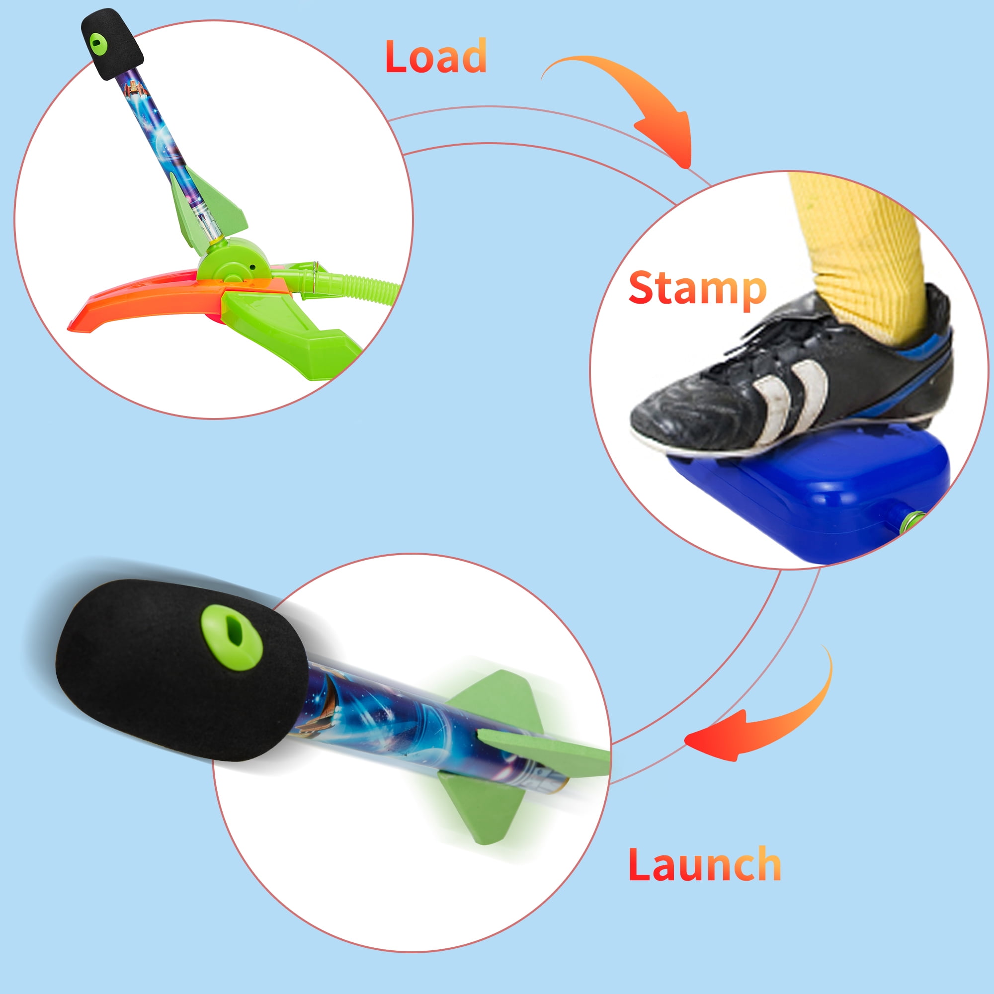 Buy Air Rocket Toy, Ultimate LED Rocket Launcher for Kids, Stomp and ...