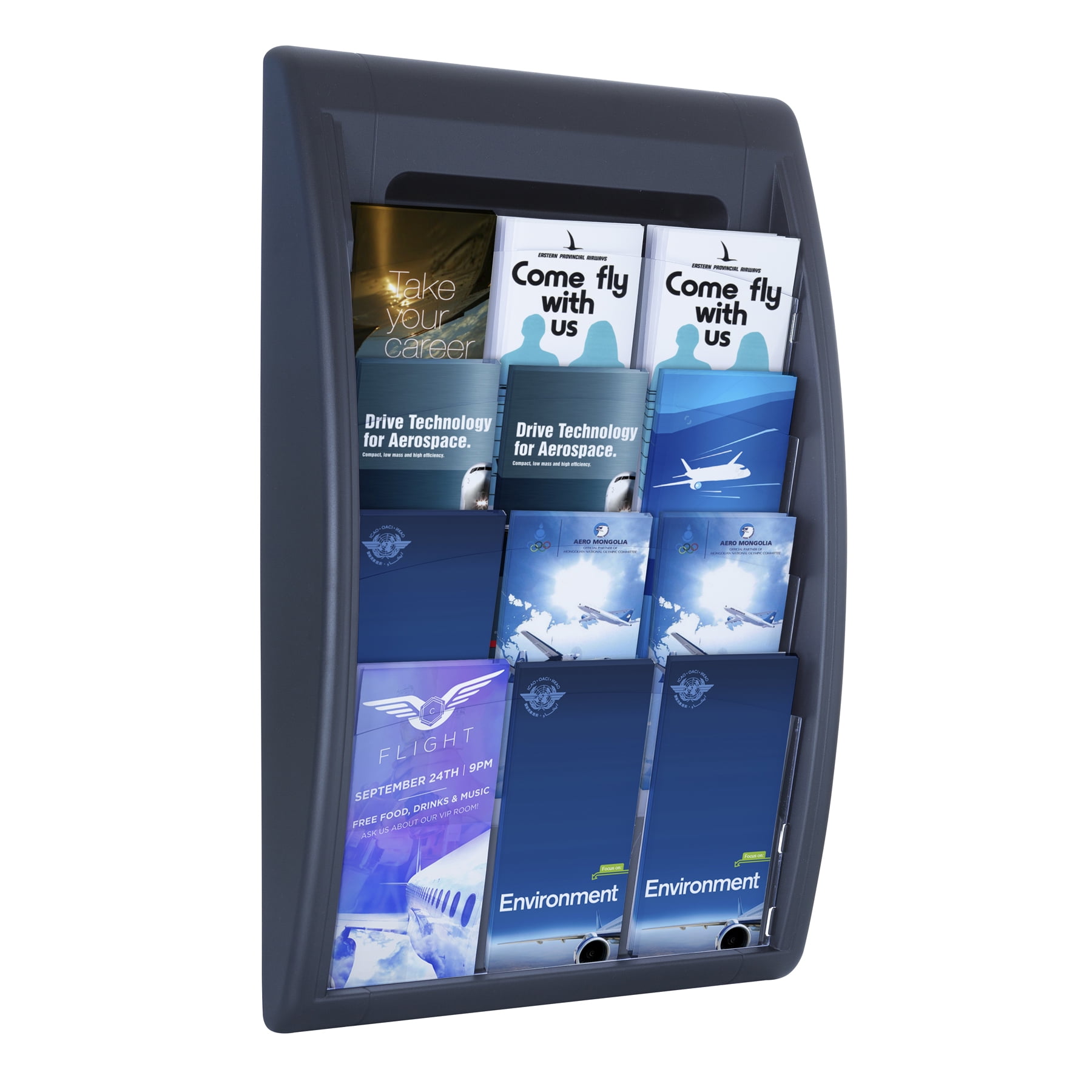 Paperflow Quick Fit Systems Wall Mounted Literature Display, Four ...