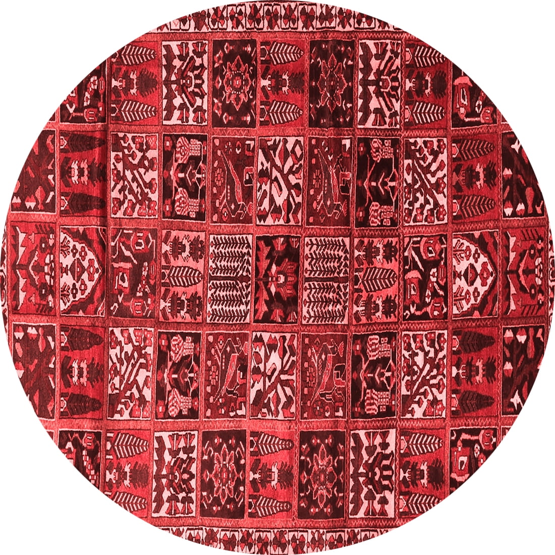 Ahgly Company Indoor Round Animal Red Traditional Area Rugs, 8' Round ...