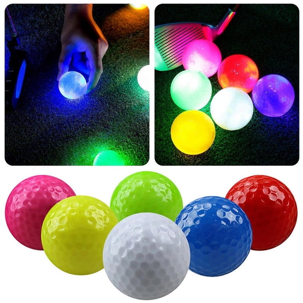 6-Pack Glow in the Dark LED Golf Balls - Light-Up Golf Balls for Night ...