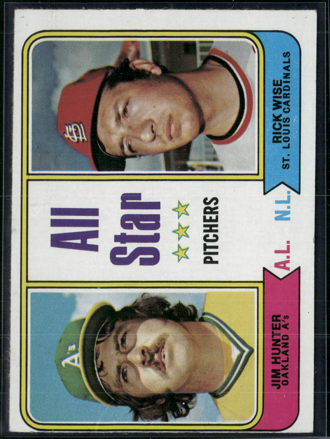 1976 Topps JIM HUNTER/RICK WISE #339 All Star Pitchers Wrinkle ...
