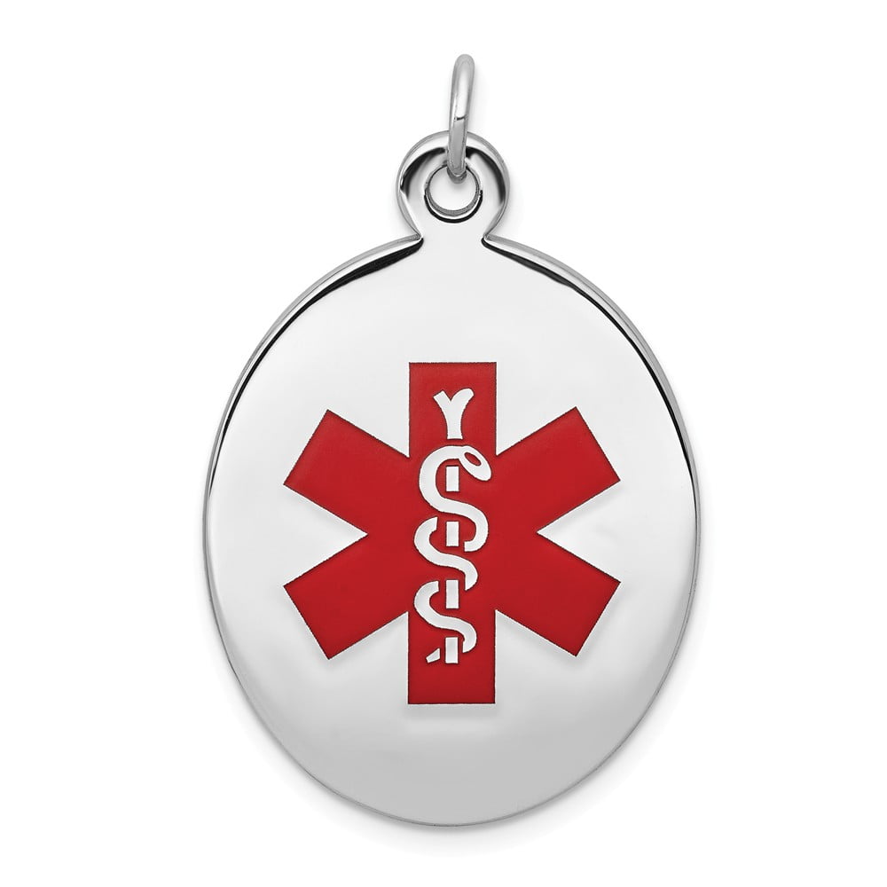FB Jewels Sterling Silver Rhodium-plated Medical Jewelry Pendant ...