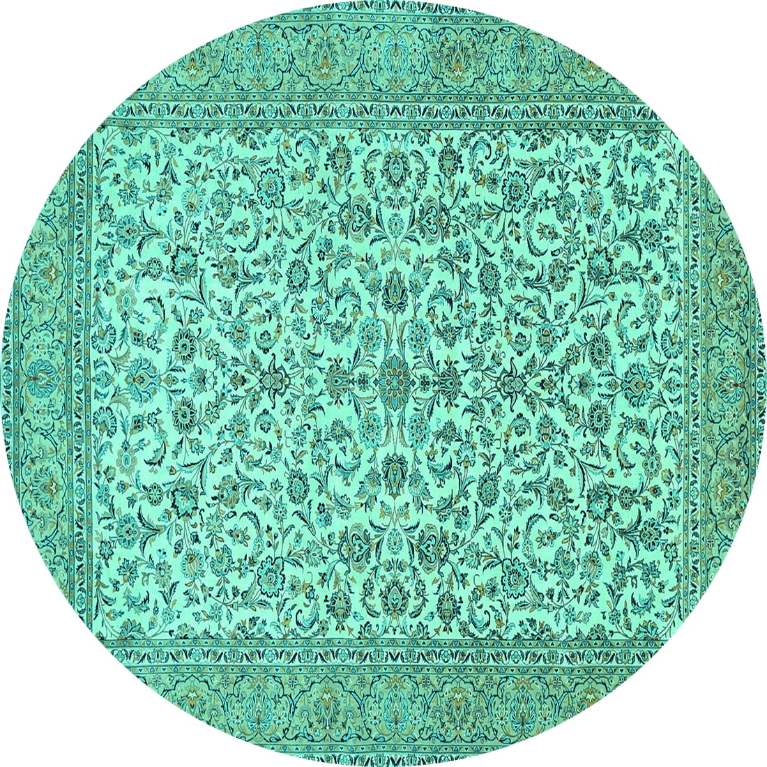 Ahgly Company Indoor Round Persian Turquoise Blue Traditional Area Rugs ...