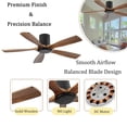 60-Inch Ceiling Fan Without Light, Solid Wood Blades, Flush Mount ...