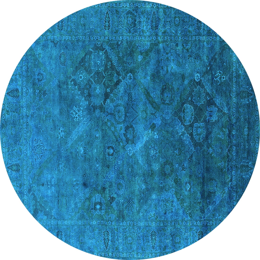 Ahgly Company Indoor Round Oriental Light Blue Industrial Area Rugs, 8 ...