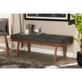 Baxton Studio Larisa Mid-Century Modern Charcoal Fabric Upholstered Wood Bench - Walmart.com