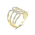 White Diamond Accent 14kt Gold Over Silver Open Ring - Walmart.com