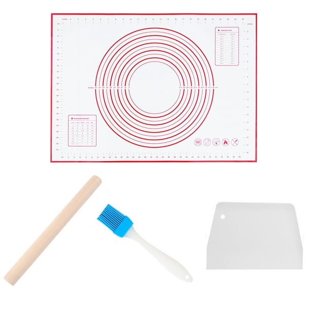 HOMEMAXS 1 Set Rolling Pins Dough Pastry Rollers Dough Scraper Mat Cake ...