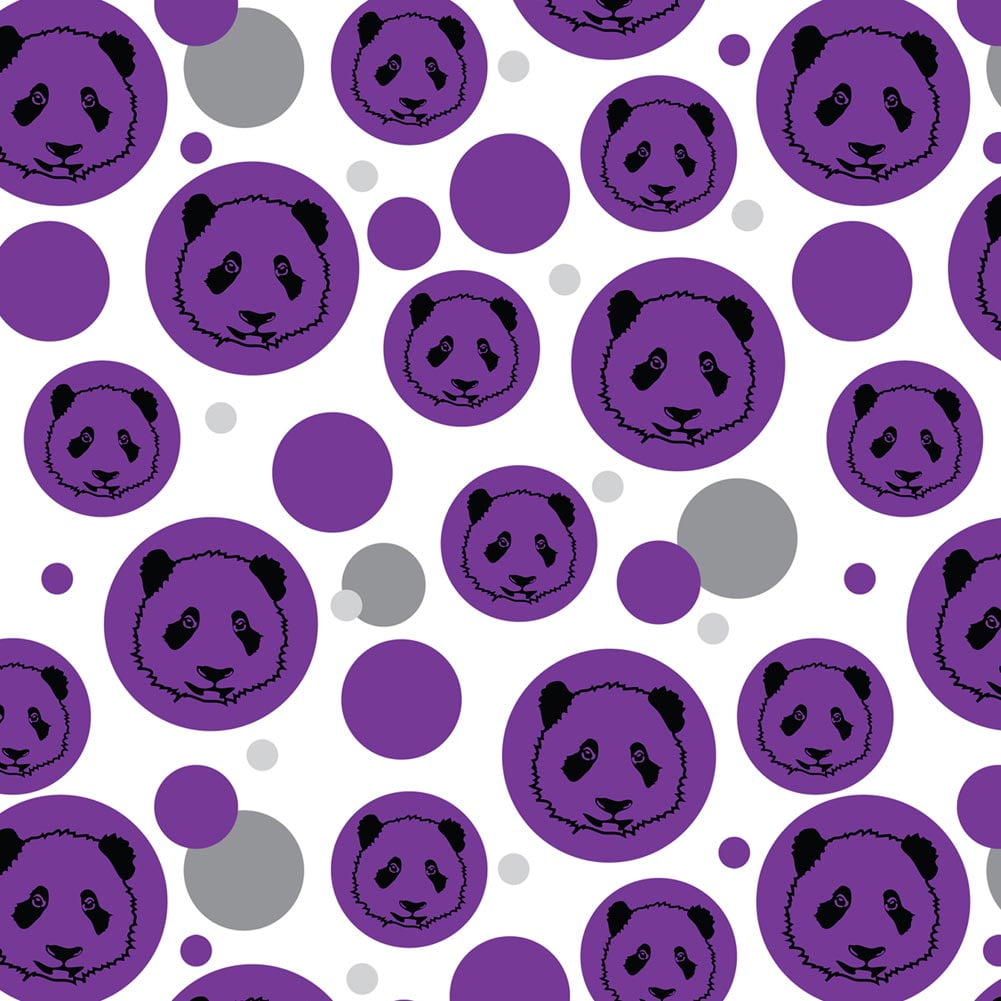 Panda Face Cute on Purple Premium Gift Wrap Wrapping Paper Roll Pattern ...