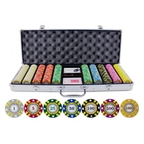 Crown Casino 500 Piece 13.5g Clay Poker Chips Set with Colored Chips ...