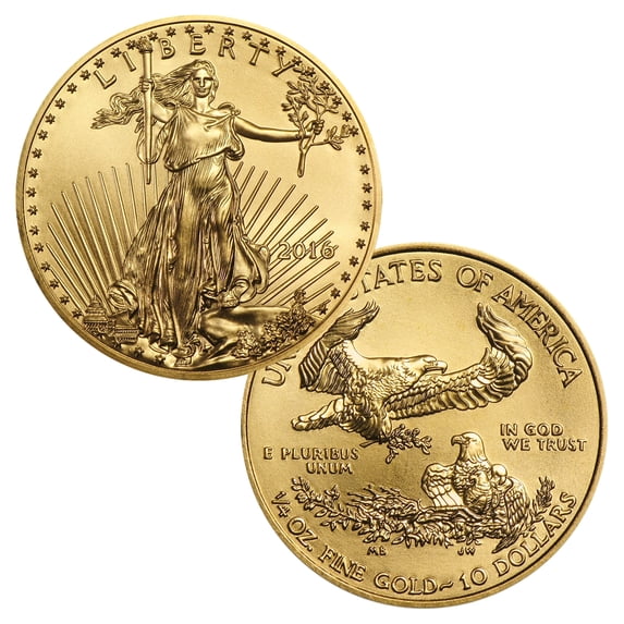 USA $10 1/4oz Gold American Eagle Coin - Brilliant Uncirculated Random ...