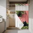 Black Cat No Hook Shower Curtain with Snap in Liner, Boho Lack Animal ...