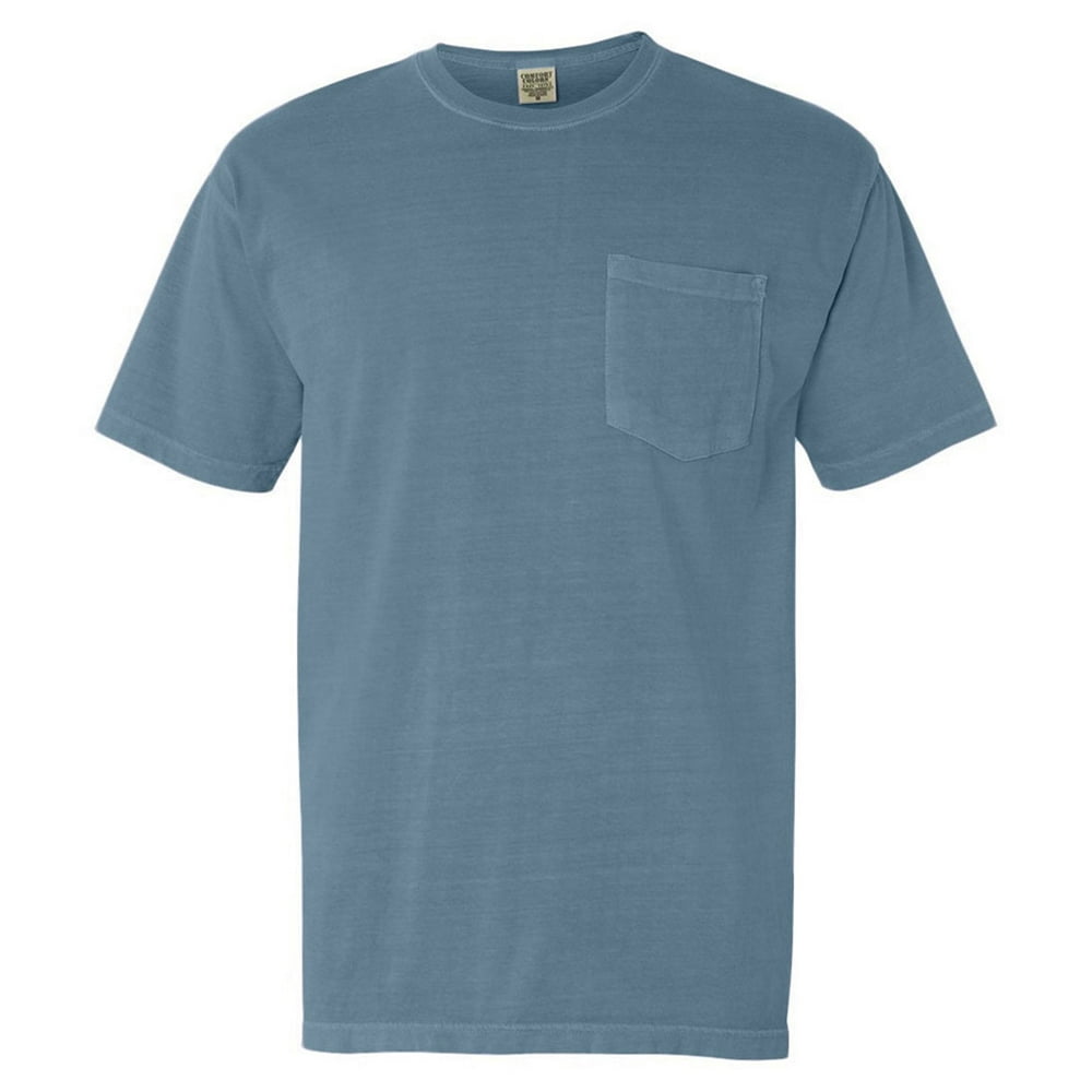 COMFORT COLORS - Comfort Colors Mens Garment-Dyed Pocket T-Shirt, Ice ...