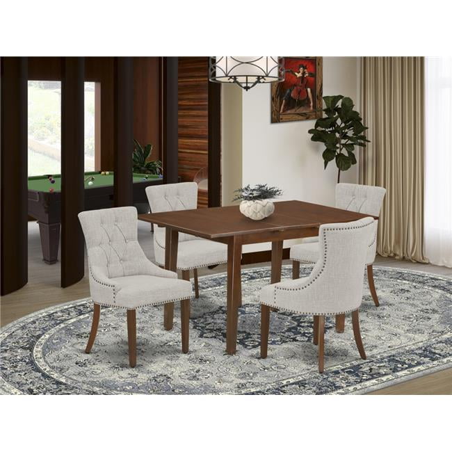 5 Piece Picasso Dining Set - Mahogany & Doeskin - Walmart.com