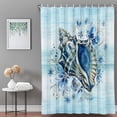 Bathroom Shower Curtain Watercolor Ocean Conch Flower Texture ...