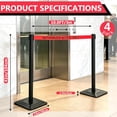 4 Pack Crowd Control Stanchions with 10FT Retractable Belt, 41" Black ...
