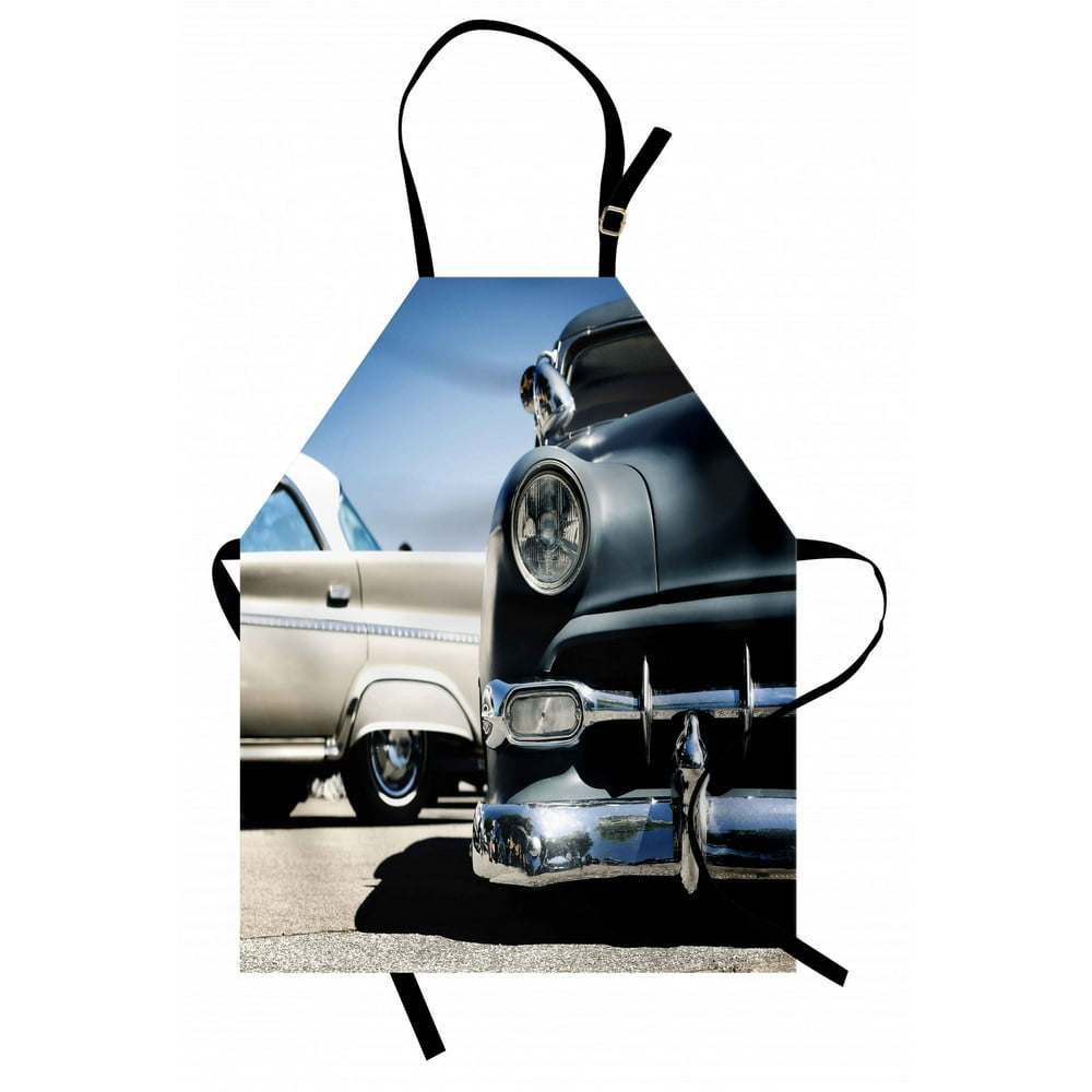 Vintage Car Apron American Classic Old Style Fifties Auto Wheels ...