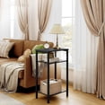 3 Tier End Table, Telephone Table, Tall Side Table with Storage, Metal ...