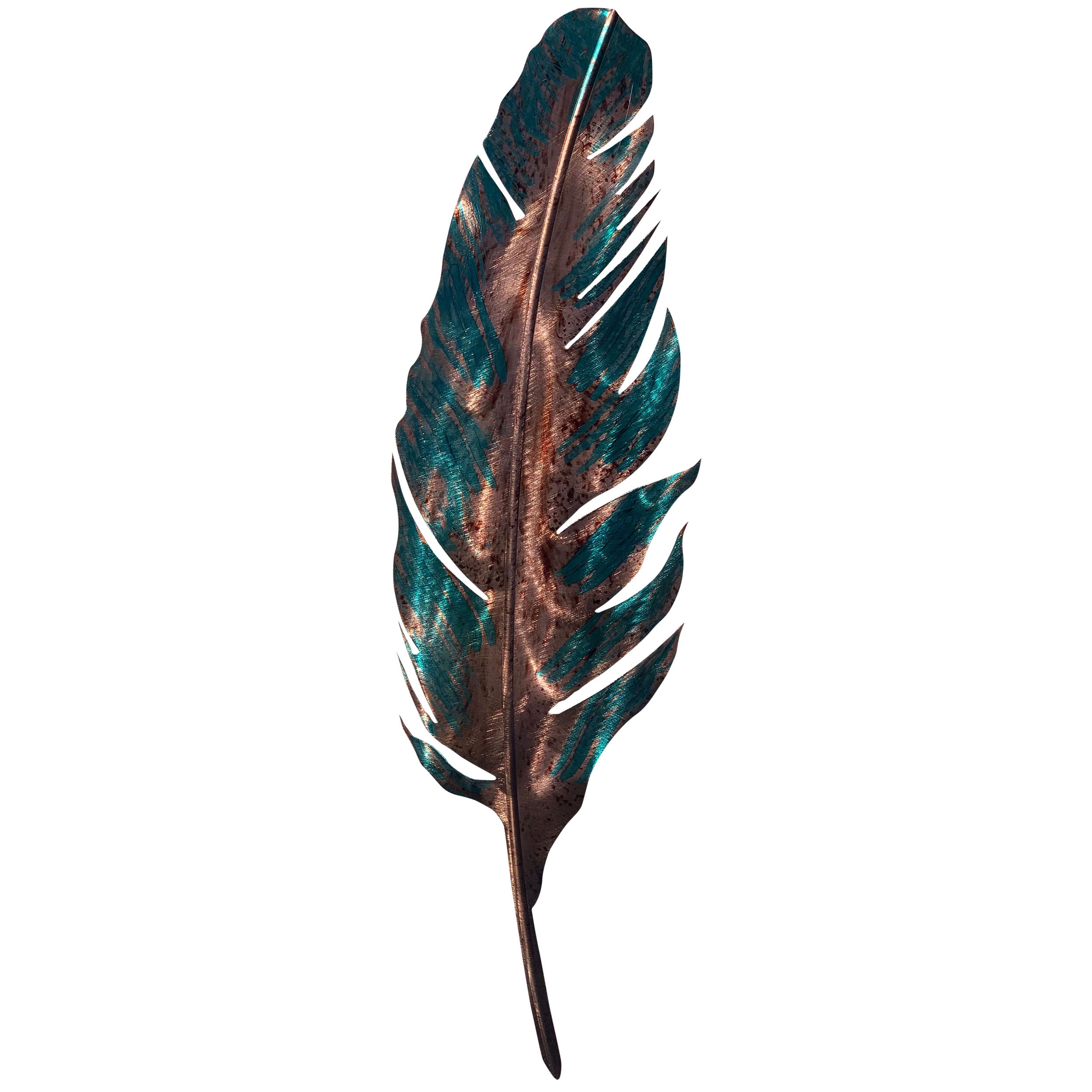 Meyerdirk Art Feather Metal Decor, Large - Teal - Walmart.com