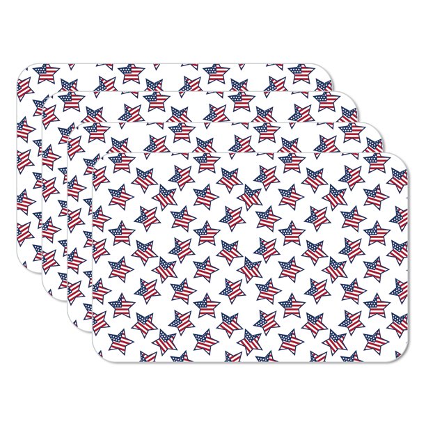 CounterArt "Flag Stars" 4 Pack Flexible Plastic Tabletop Placemats ...