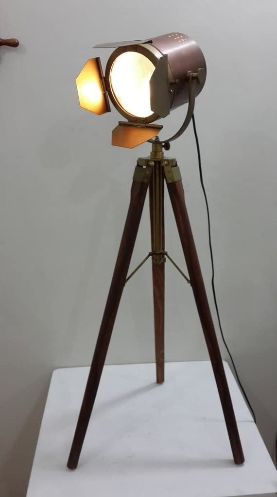 Thor Instruments Designer's Floor Lamp Searchlight with Teak tripod ...