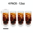 Quality 12oz Ribbed Drinking Glasses, Whisky Drinkware, Cocktail ...