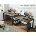 Tribesigns 90.55'' Double Desk for 2, Storage Shelves, Extra Long ...