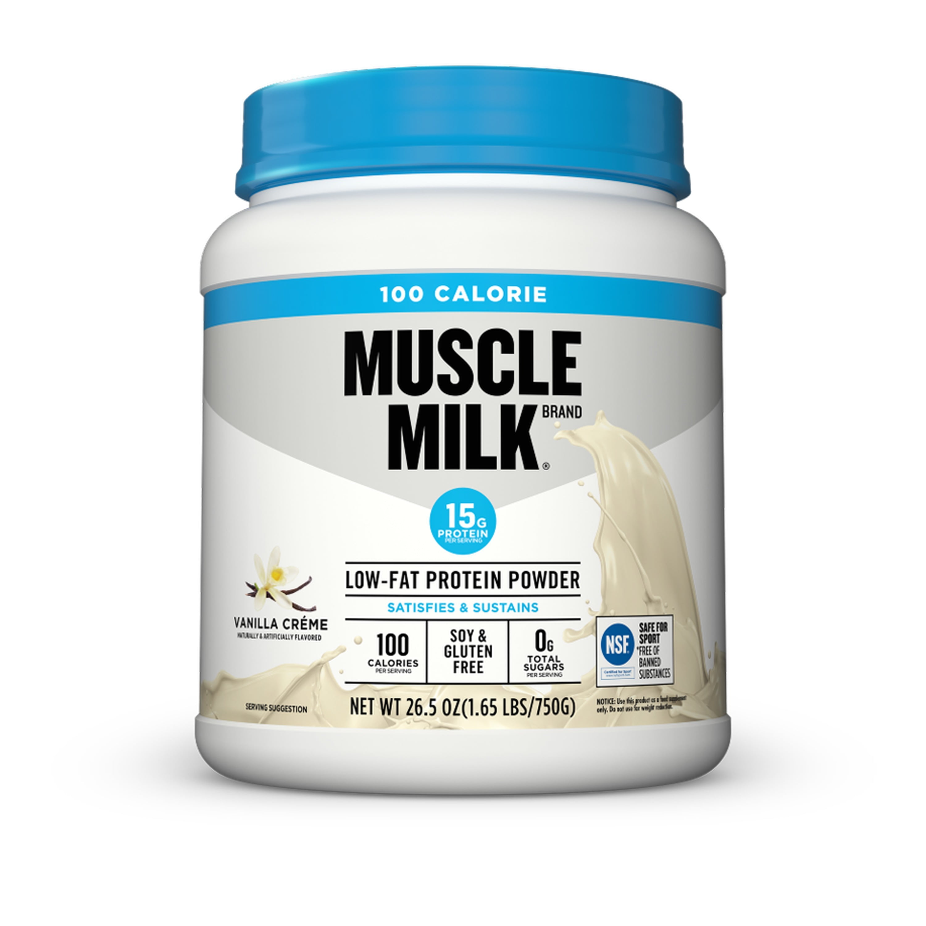 Muscle Milk 100 Calorie Protein Powder, Vanilla Creme Flavor, 26.4 oz ...