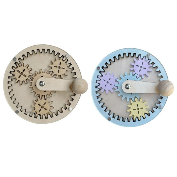 2 Pieces Wooden Busy Board DIY Accessories Manual Gears Teaching Aids ...