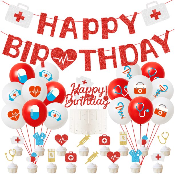 Doctor Nurse Birthday Party Decorations, Medical Birthday Party ...