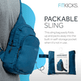 FITKICKS Hideaway Packable Sling Lightweight Crossbody Bag, Blue ...