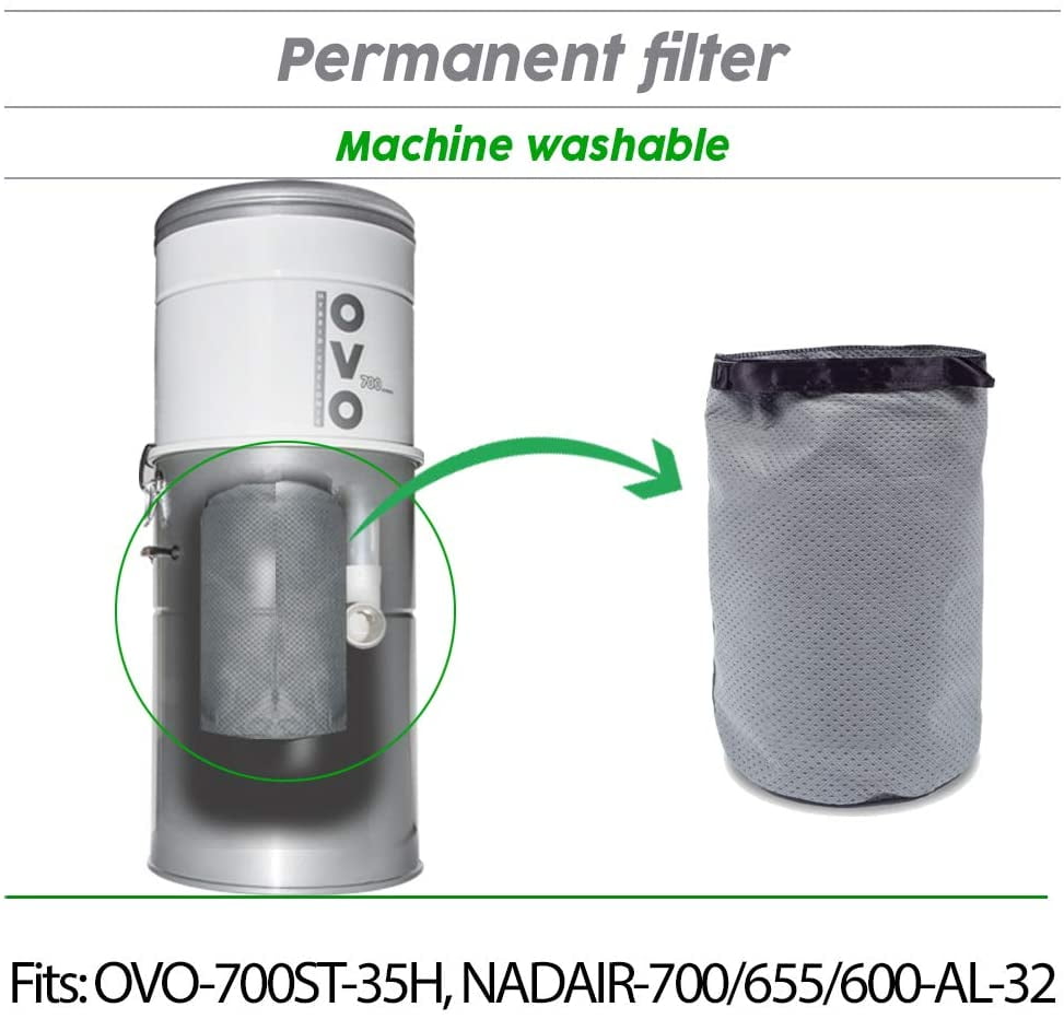 OVO FP-12 Permenent Filter Bag, 12 Litre, Fits OVO-700ST-35H, NADAIR ...