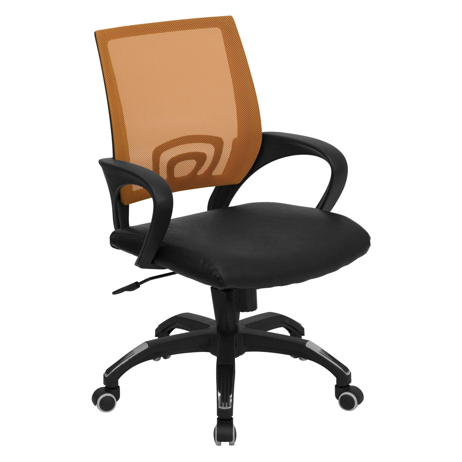 Flash Furniture Mid-Back Computer Chair with Black Leather Seat ...