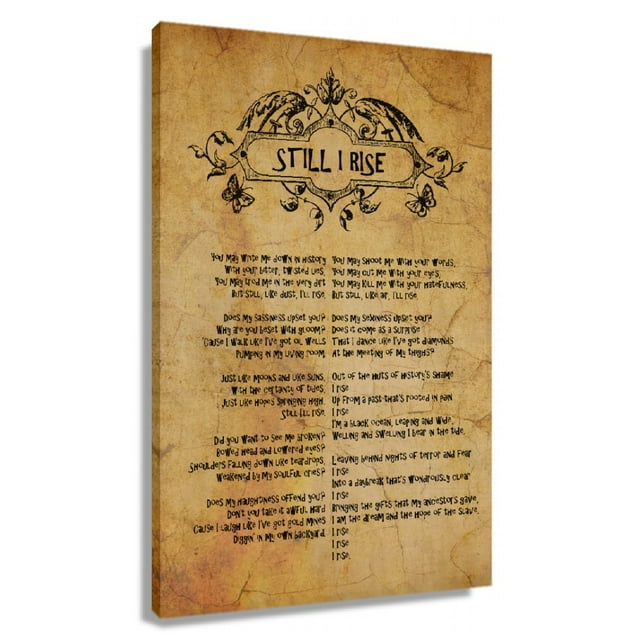 Still I Rise Poem Wall Art Retro Maya Angelou Poster Poetry Prints ...