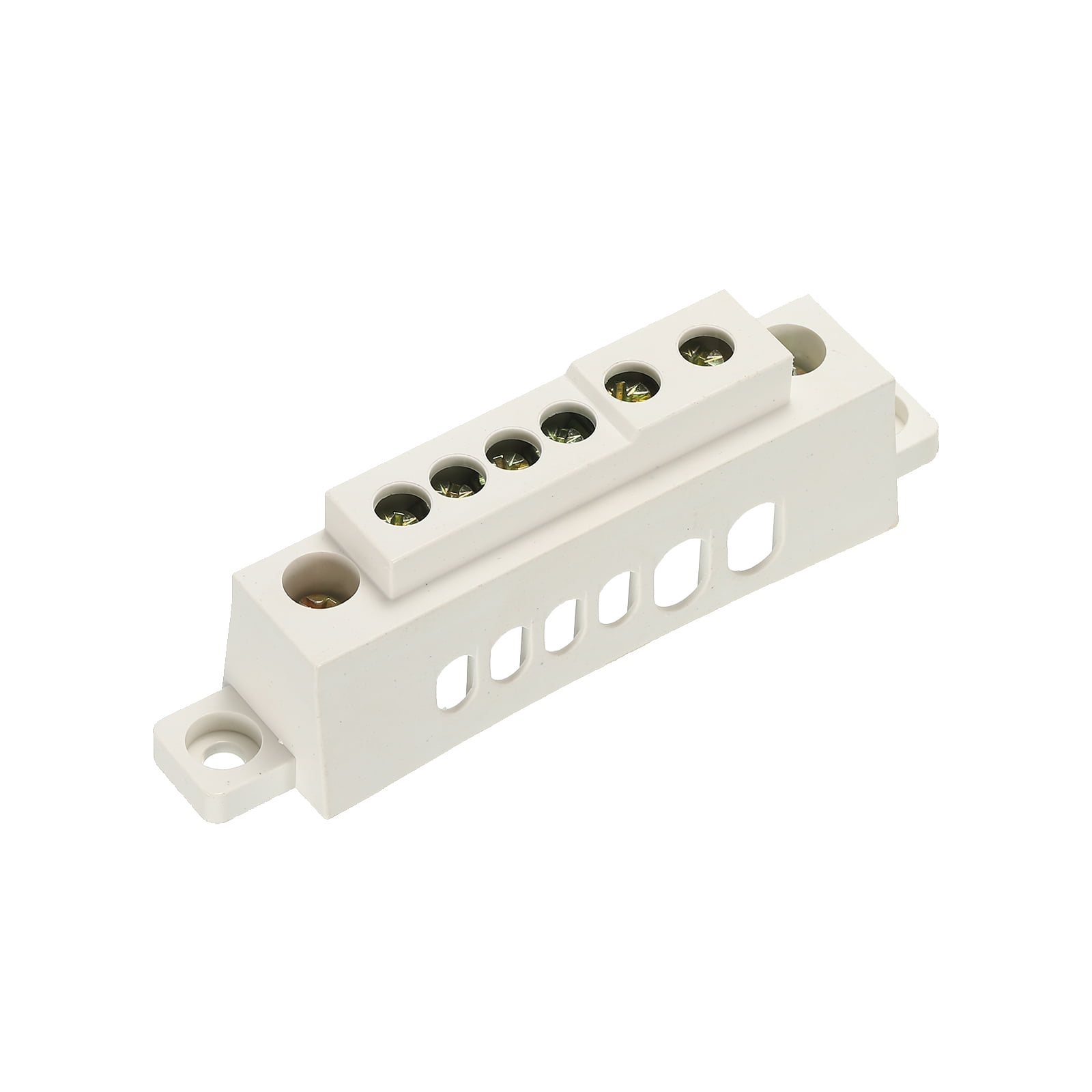 Neutro Terminal Barra Tornillo Bloque Barrera Latón 6 Posiciones Blanco ...