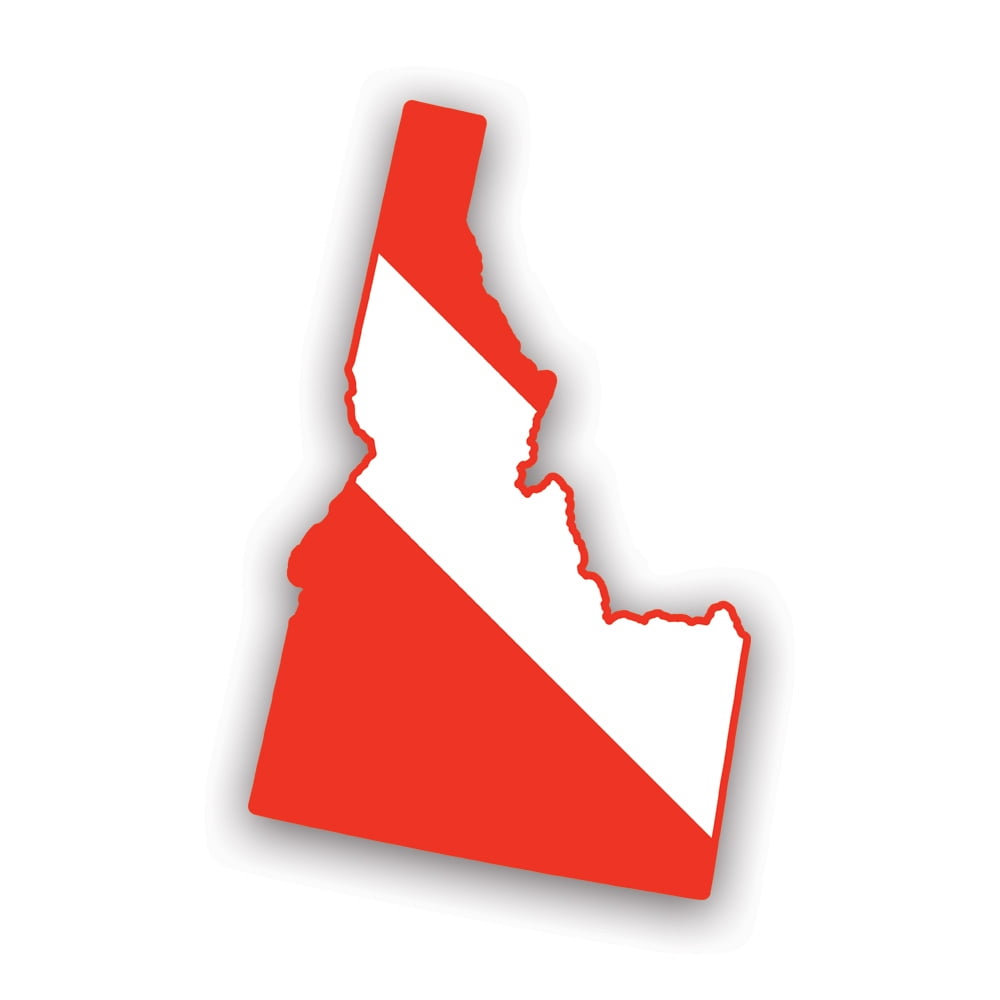 Idaho State Shaped Diver Down Flag Sticker Decal - Self Adhesive Vinyl - Weatherproof - Made in ...