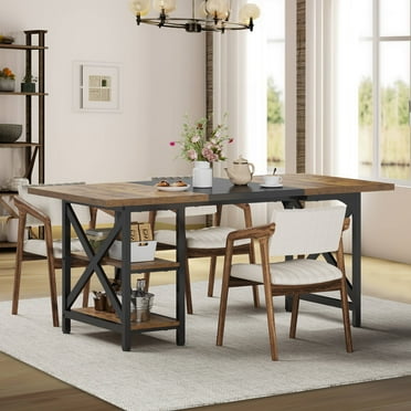 Better Homes and Gardens Autumn Lane Farmhouse Dining Table, Black and ...