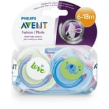 Philips Avent Classic Pacifier, 6-18 months, blue/green elephants, 2 ...