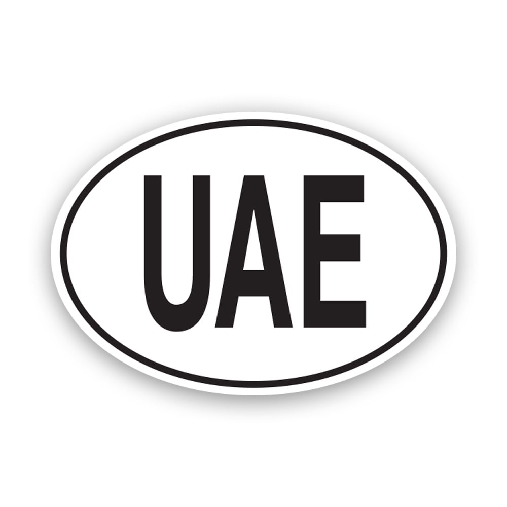 UAE United Arab Emirates Country Code Oval Sticker Decal - Self ...
