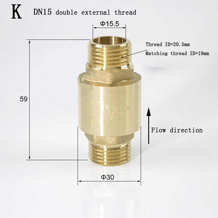 Brass Check Valve One Way Non-return Valve G1/2 G3/4 G1 Male Thread 1 ...