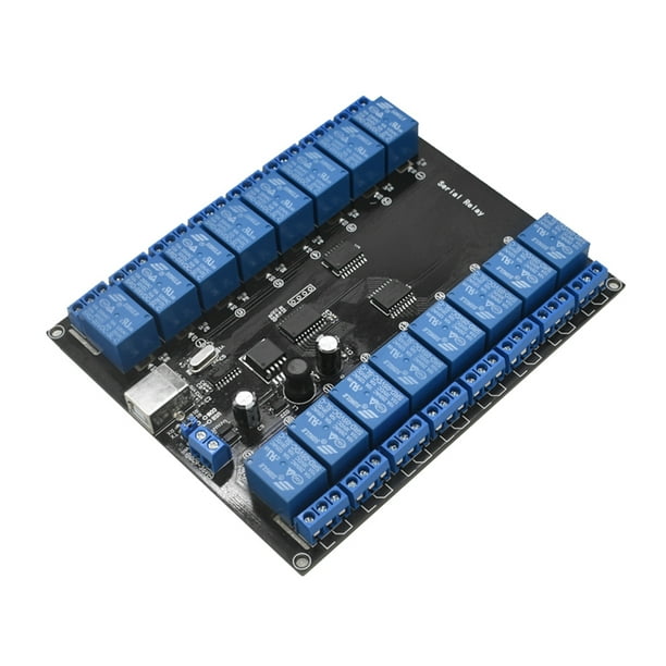 Módulo relé serie DC 7V-38V 16 canales 16 canales 10A 250V carga máxima ...
