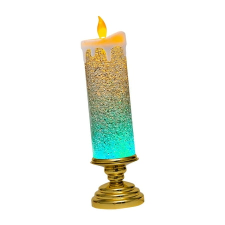 LED Christmas Candle Flameless Candle Light Electronic Glitter Candle ...