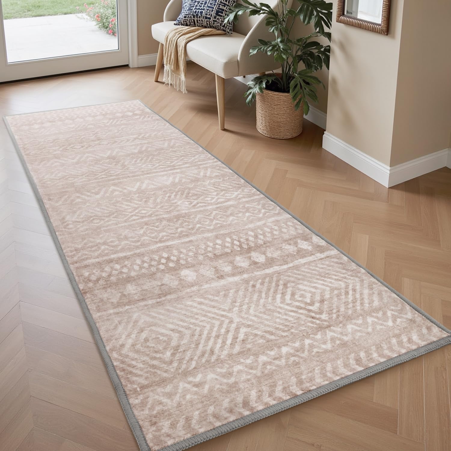 Click here for Siabc-Brown Runner Rug For Hallways 2x8 Boho Rug M... prices