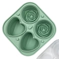Heart Rose Ice Tray Silicone Mold • 4 Cavity Large Heart Rose Ice Maker ...