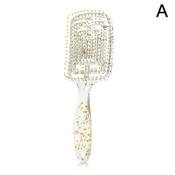 Clear Glitter Comb Plastic Openwork Women's Straight Fluffy Comb ...