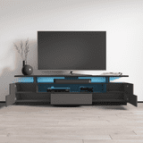 "Eva 77"" High Gloss TV Stand with LED Lights and Storage, Fits TVs up ...