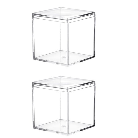 Clear Acrylic Plastic Square Cube, Dayaanee 2 Pack Small Plastic square ...