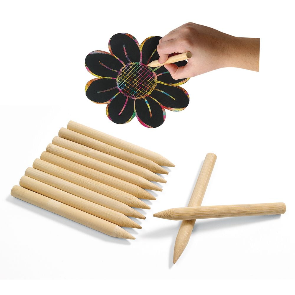 Colorations Scratch Designs Jumbo Wooden Art Sticks - Set of 48 ...