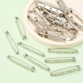50pcs Iron Brooch Pin Back Safety Catch Bar Pins with 3 Holes Platinum ...