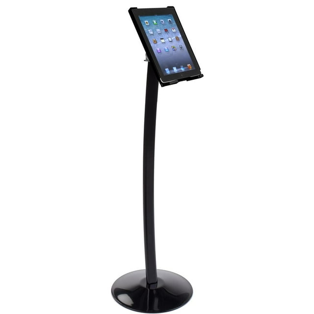 Gloss Black Floor Stand for Tablet, Elegant Curved Pedestal, Free ...